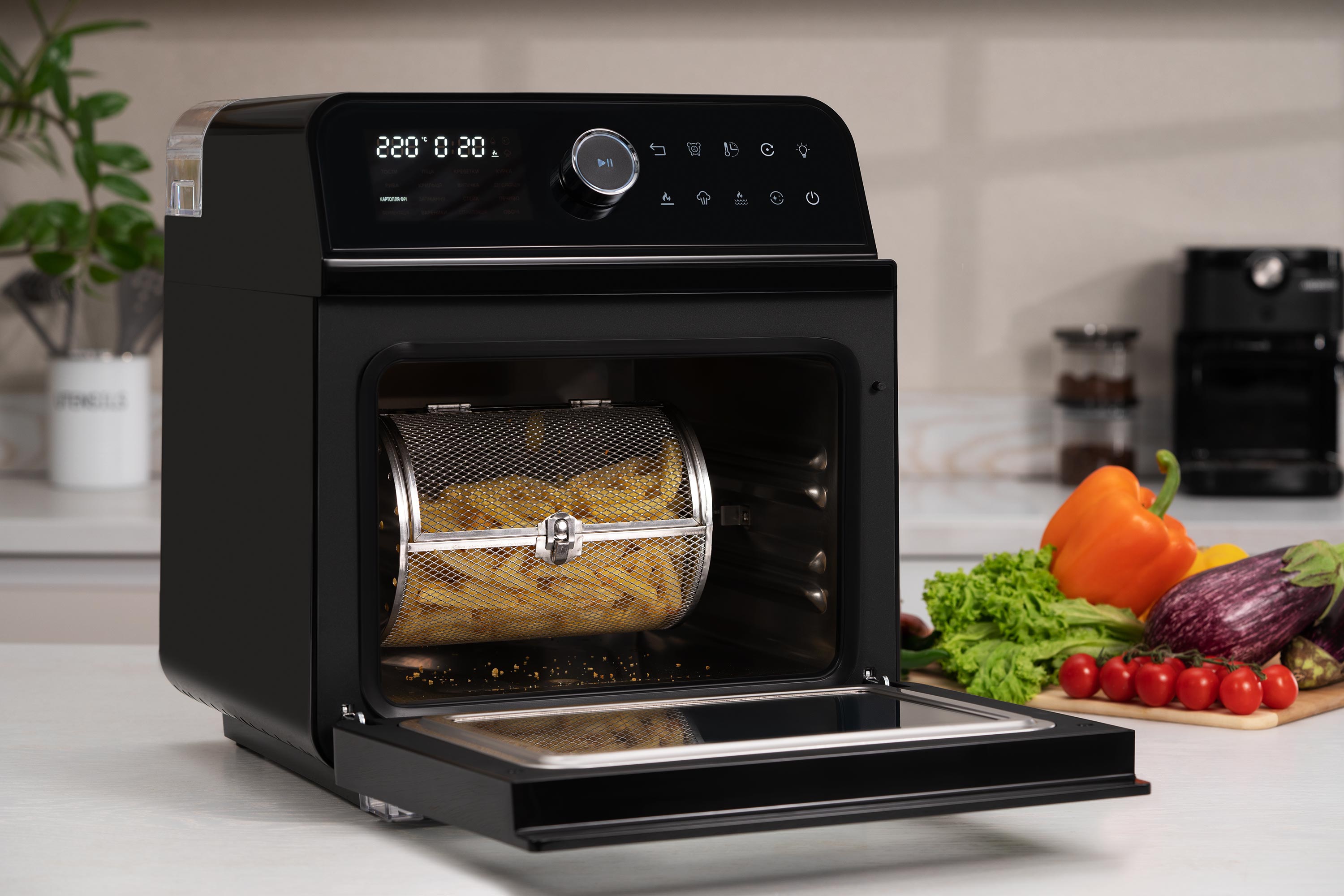 Air fryer ARDESTO, 2250W, bowl-15l, touch control, 40-220°C, metal ...