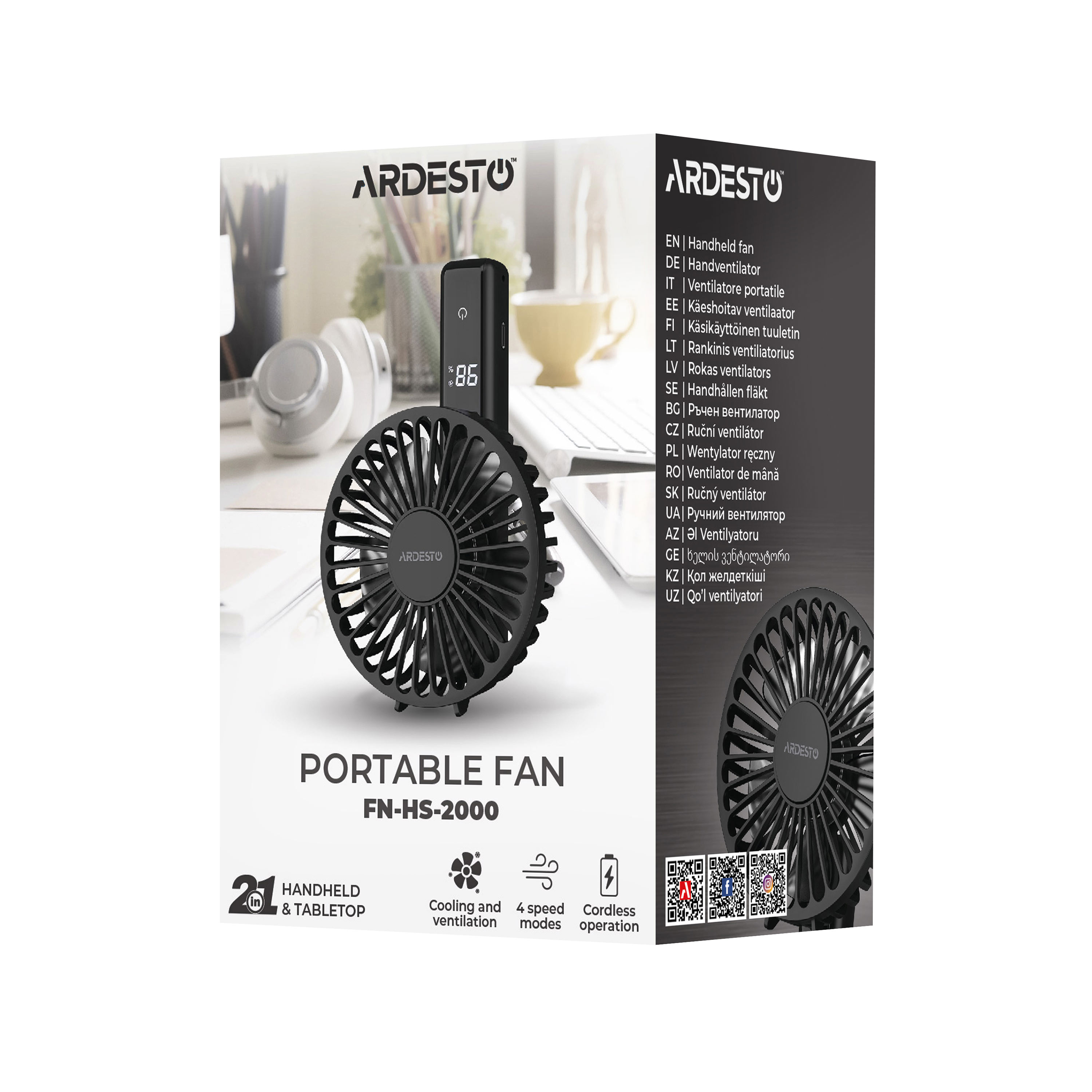 Вентилятор ручний портативний ARDESTO FN-HS-2000 | ARDESTO